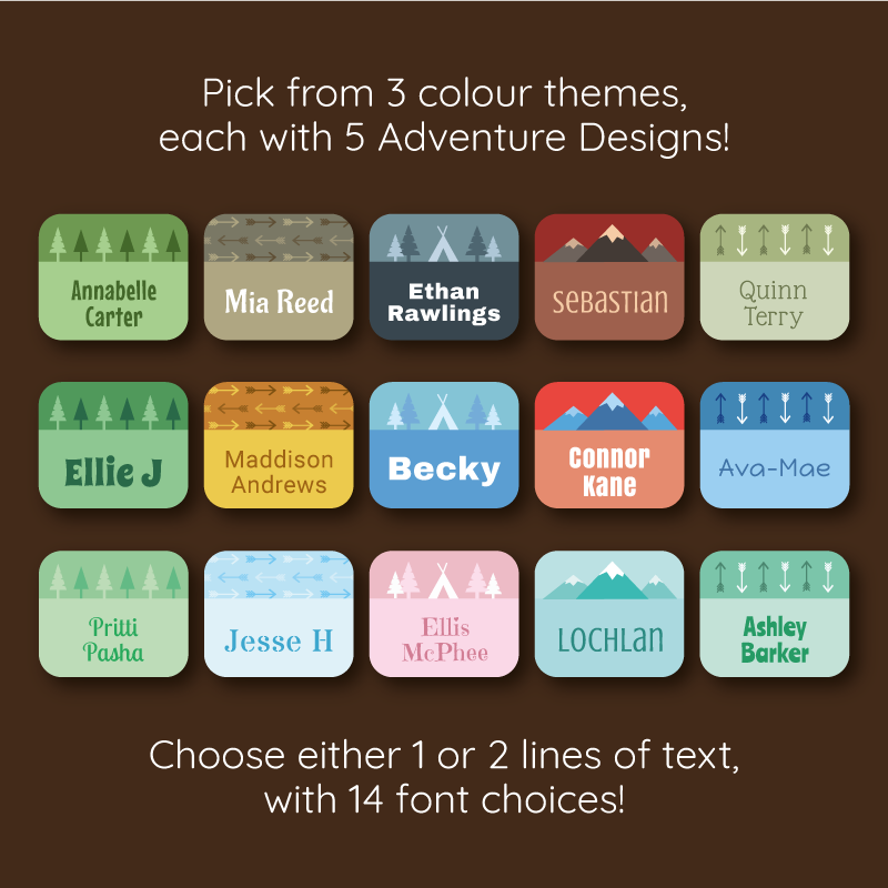 Stick On Adventure Clothing Name Labels - Funky Labels
