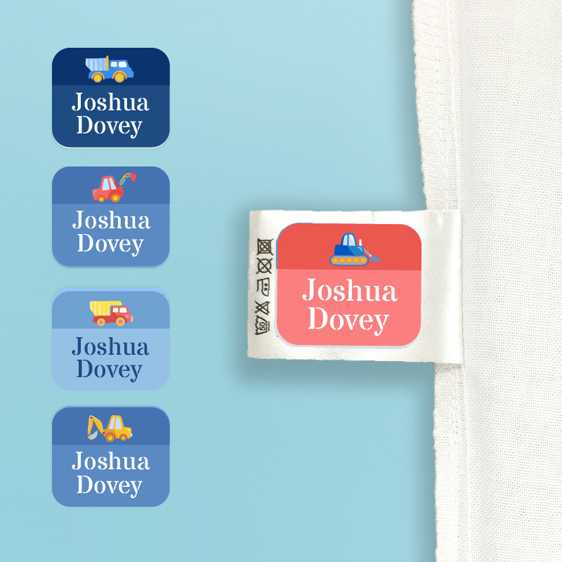 Stick On Diggers Clothing Name Labels - Funky Labels