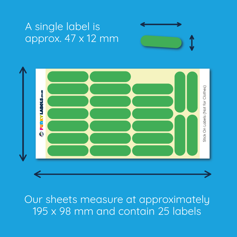Stick On Colour Labels with Icon - Funky Labels