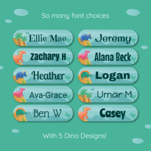 Deluxe Stick On Dinosaur Labels - Funky Labels