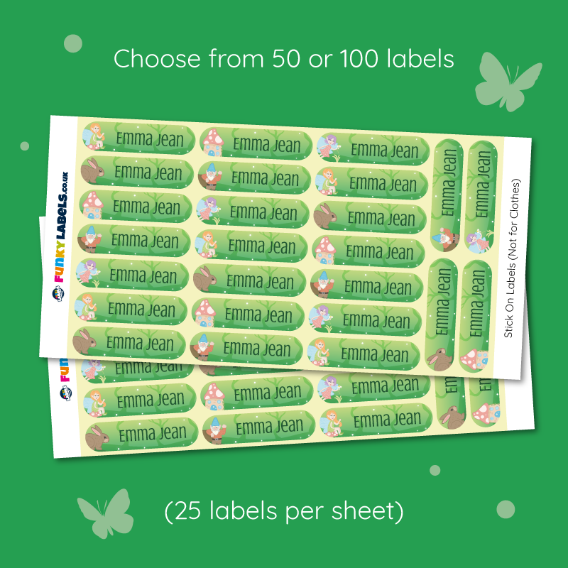 Deluxe Stick On Enchanted Forest Labels - Funky Labels