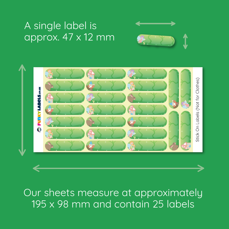 Deluxe Stick On Enchanted Forest Labels - Funky Labels