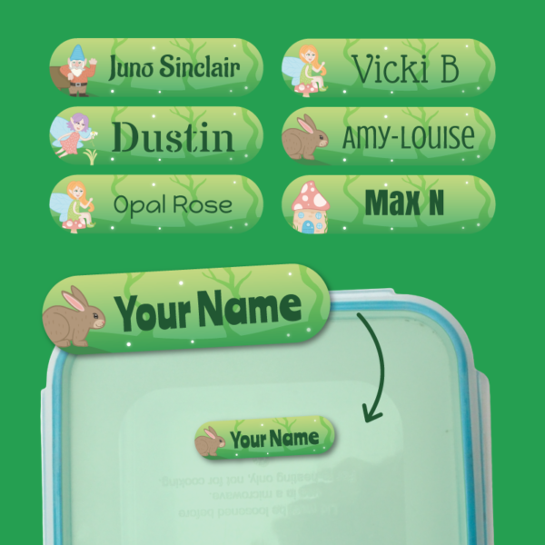 Deluxe Stick On Enchanted Forest Labels - Funky Labels