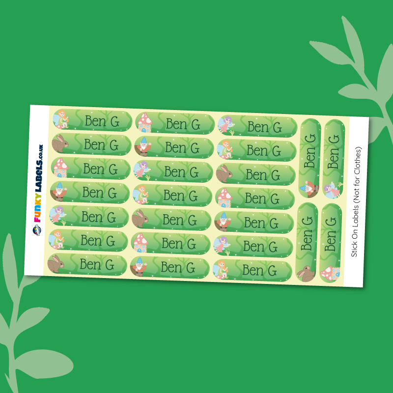 Deluxe Stick On Enchanted Forest Labels - Funky Labels