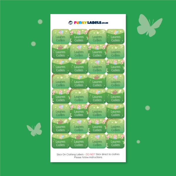 Deluxe Stick On Enchanted Forest Clothing Name Labels - Funky Labels