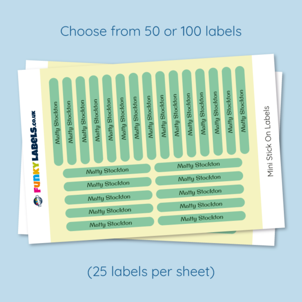 Stick On Mini Name Labels - Funky Labels