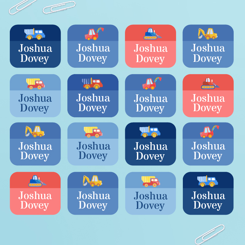 Stick On Diggers Clothing Name Labels - Funky Labels