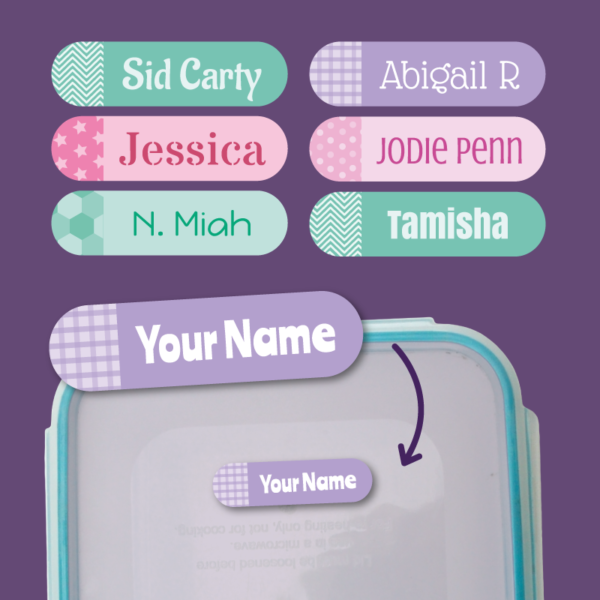 Pattern Personalised Name Stickers - Funky Labels