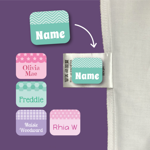 Stick On Pattern Clothing Name Labels - Funky Labels
