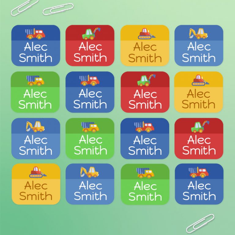 Stick On Diggers Clothing Name Labels - Funky Labels