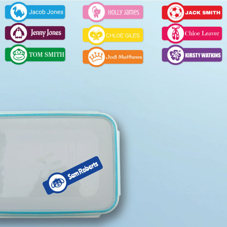 Shaped Stick On Name Labels - Funky Labels