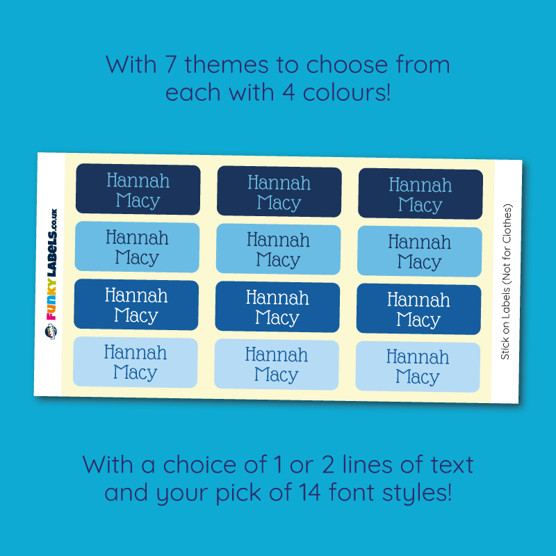 Colourful Personalised Large Stickers - Funky Labels