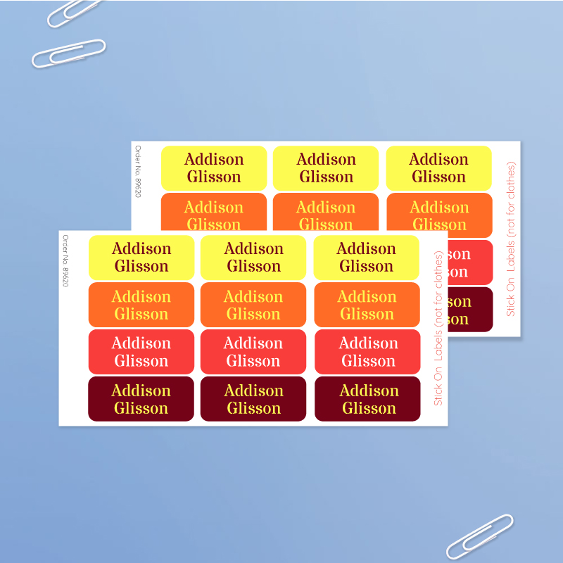 Colourful Personalised Large Stickers - Funky Labels