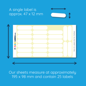 Stick On White Personalised Labels with Icon - Funky Labels
