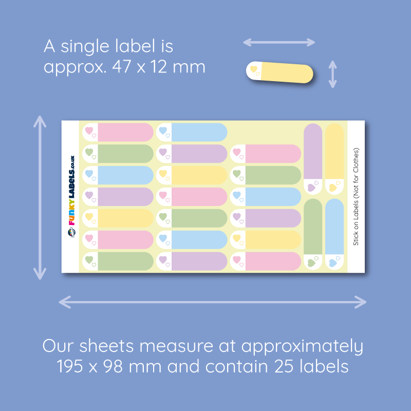 Personalised Stick On Heart Labels - Funky Labels