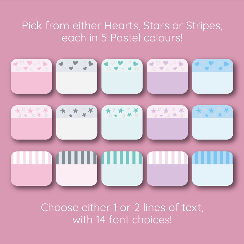 Pastel Stick On Clothing Name Labels - Funky Labels