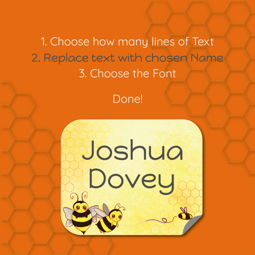 Stick On Bee Clothing Name Labels - Funky Labels