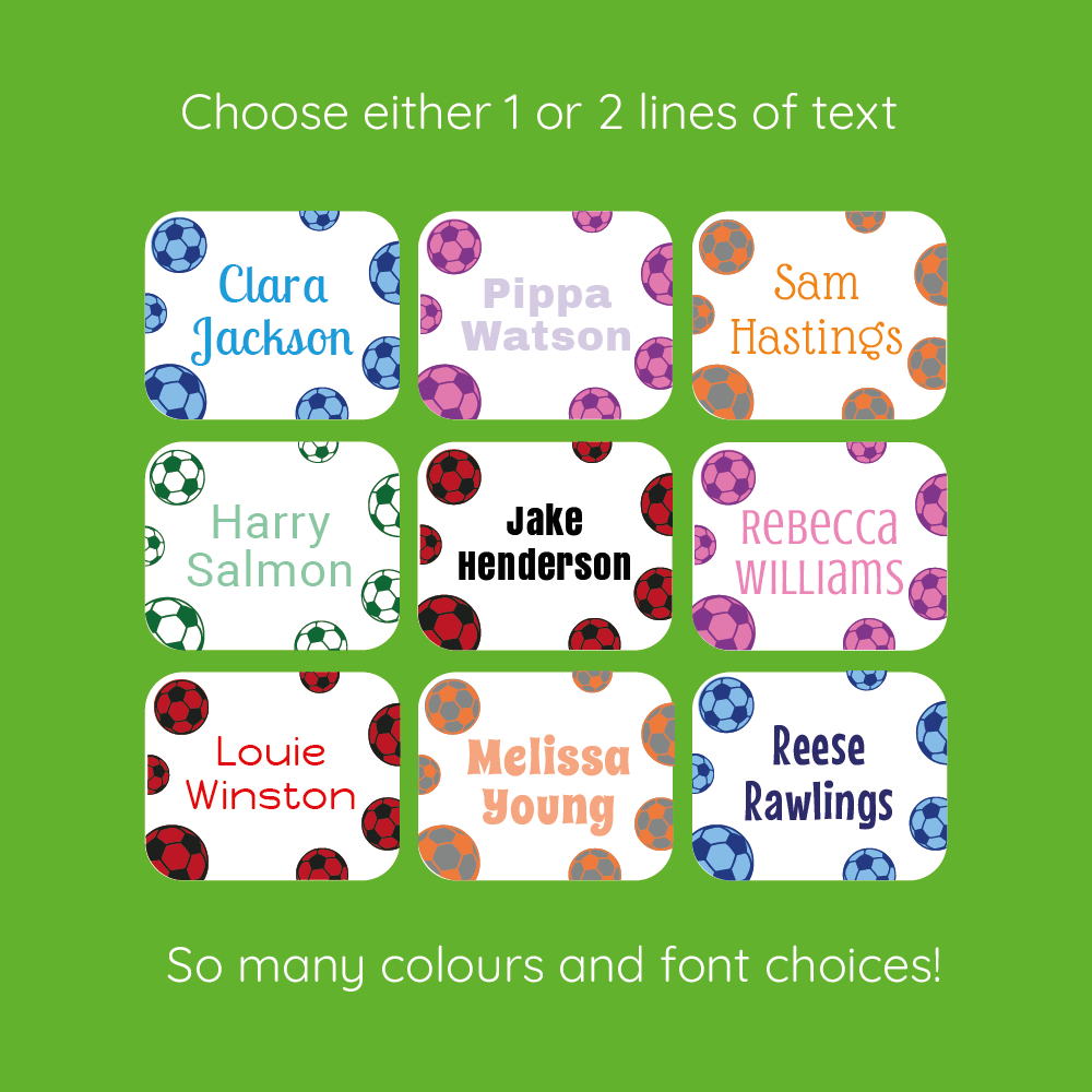 Stick On Team Football Clothing Labels - Funky Labels