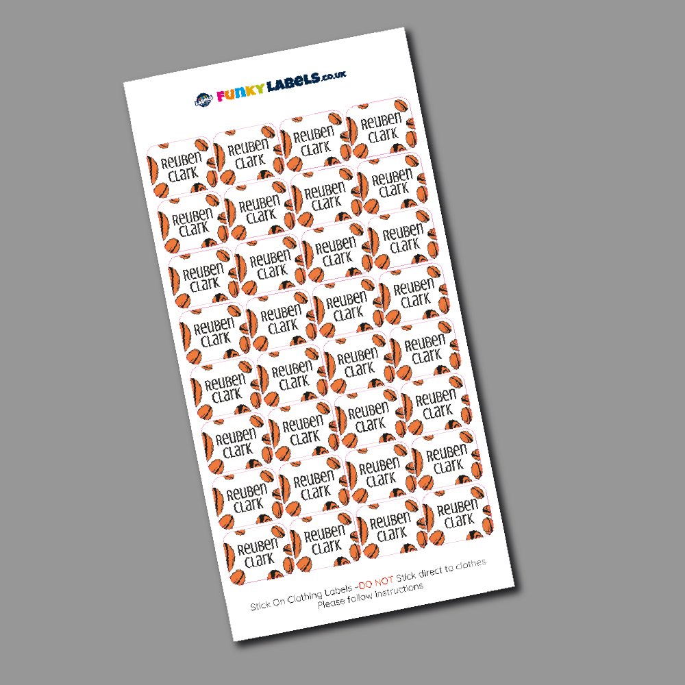 Stick On Rugby Clothing Labels - Funky Labels